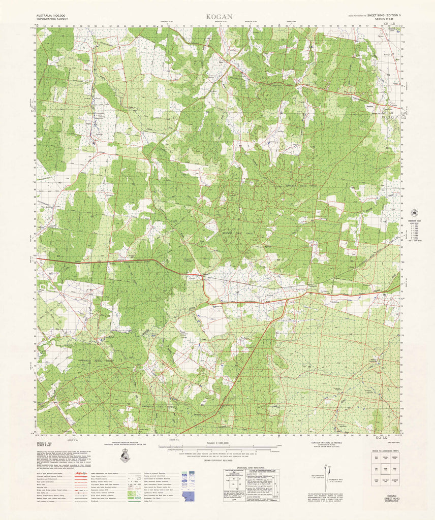 Buy 9043 Kogan 1:100k Topographic Map