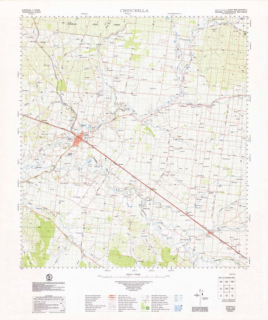 9044 Chinchilla 1:100k Topographic Map | Mapworld