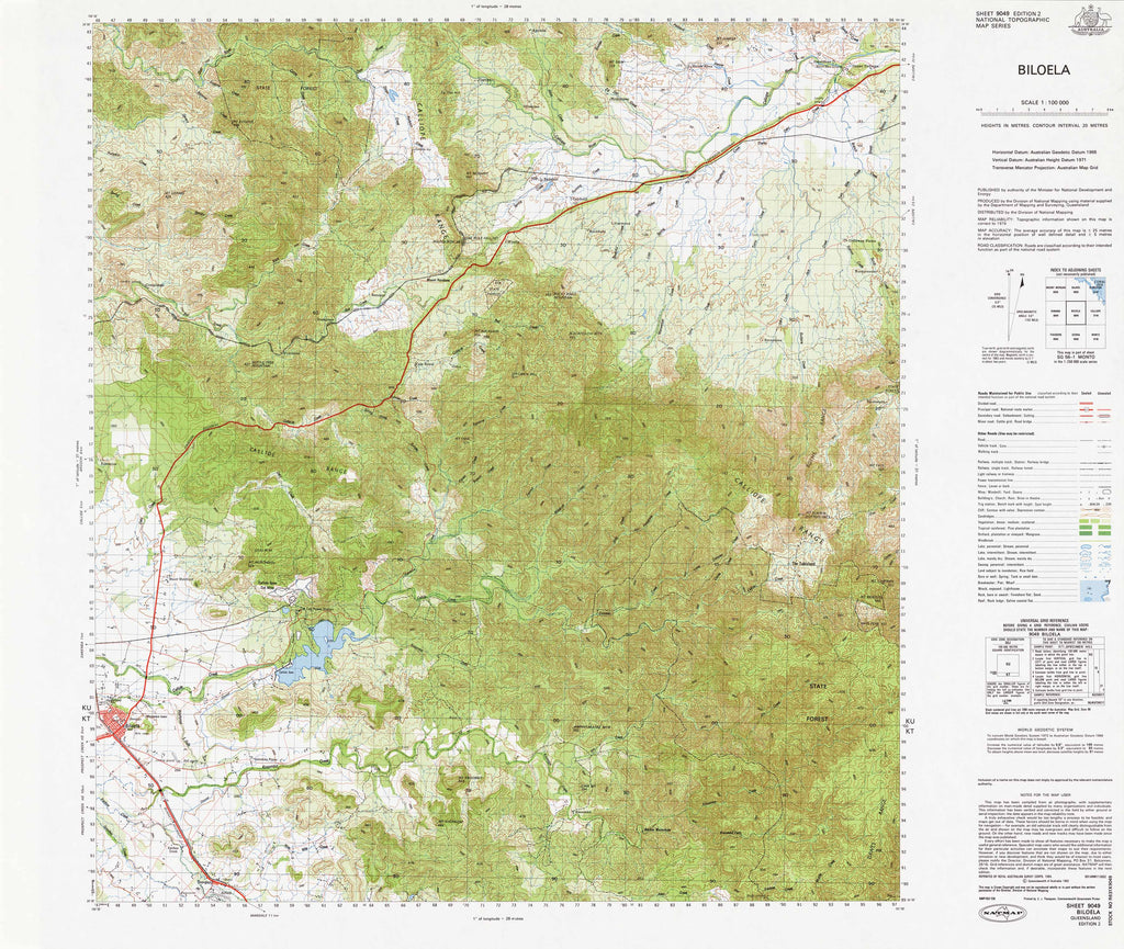 Buy 9049 Biloela 1:100k Topographic Map