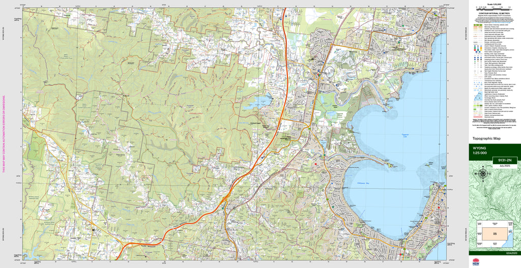 Wyong 9131-2N Topographic Map 1:25k | Mapworld