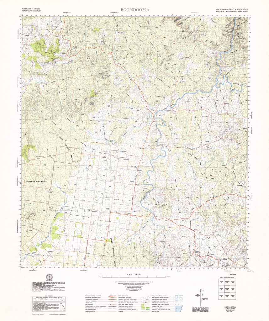 9145 Boondooma 1:100k Topographic Map | Mapworld
