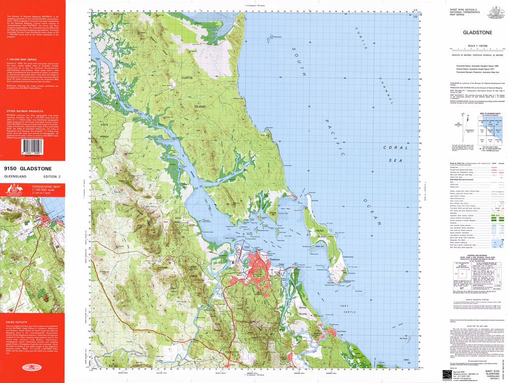 9150 Gladstone 1:100k Topographic Map | Mapworld