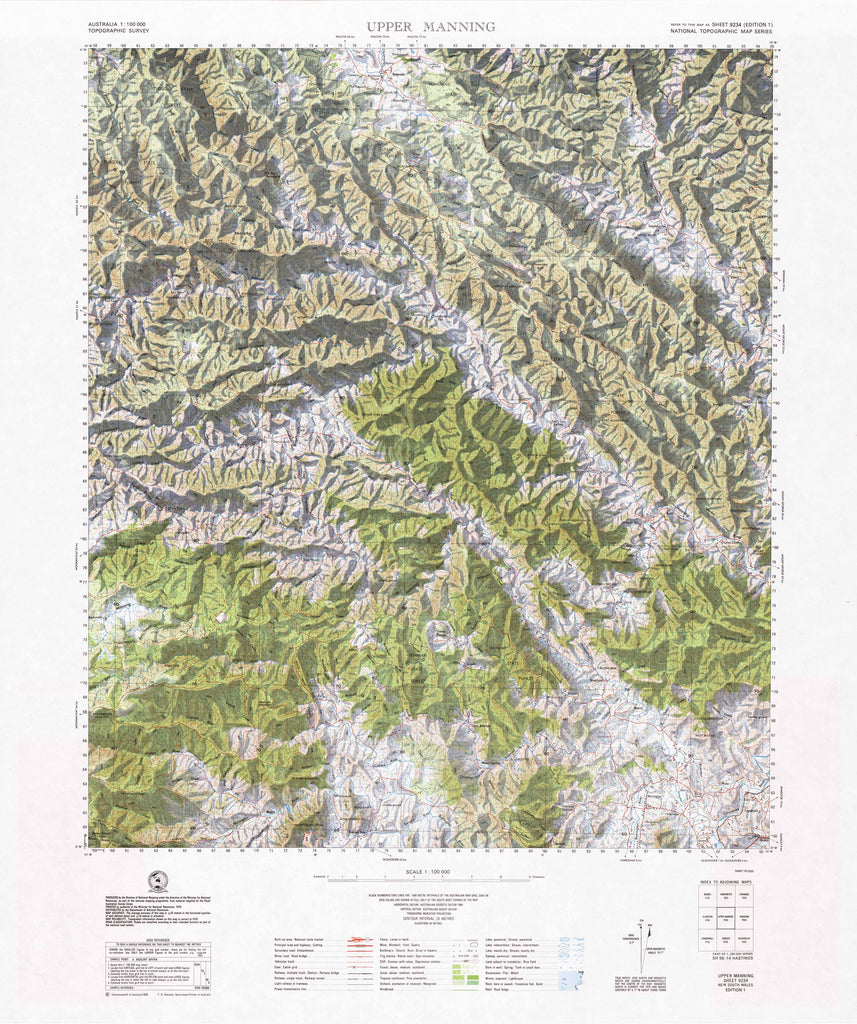 9234 Upper Manning 1:100k Topographic Map | Mapworld