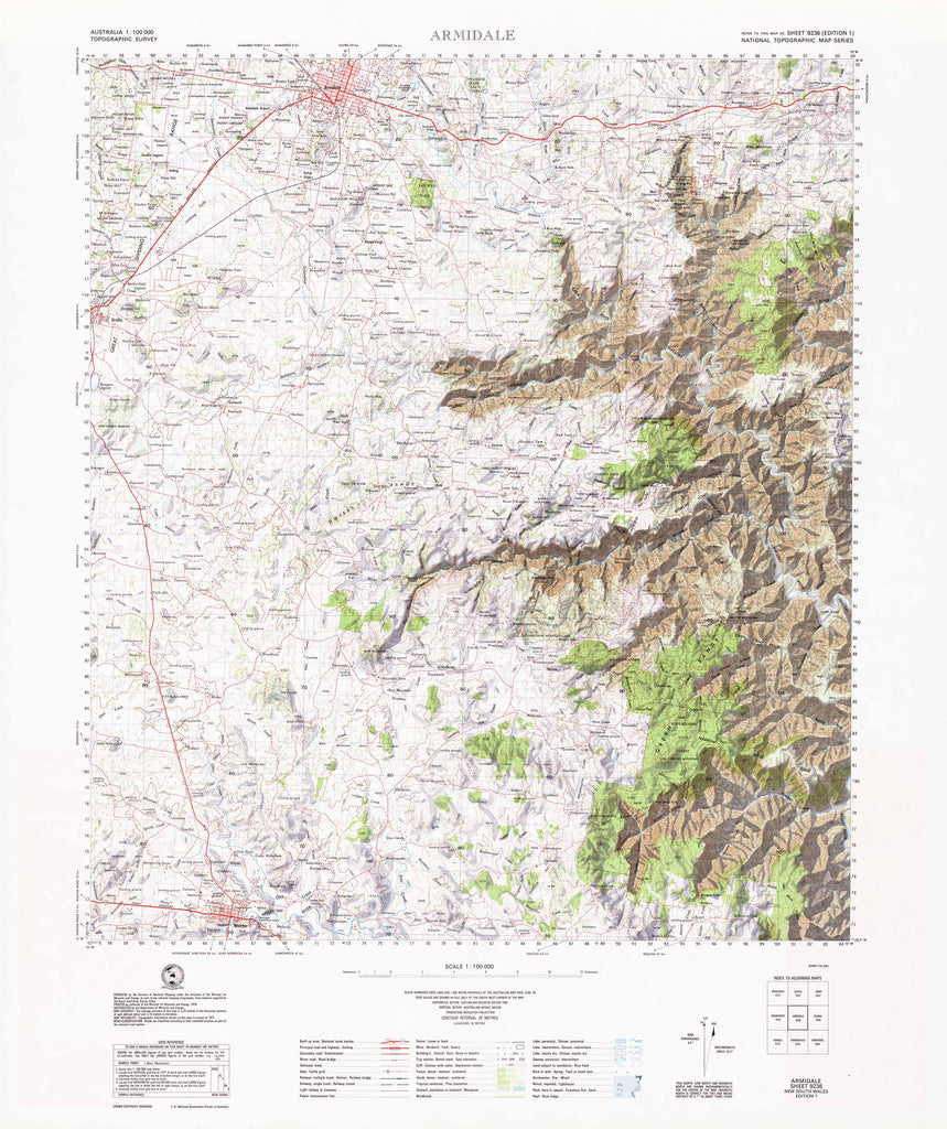 Buy 9236 Armidale 1:100k Topographic Map