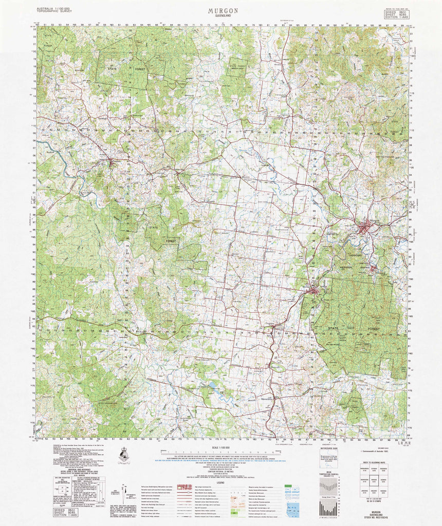 Buy 9245 Murgon 1:100k Topographic Map