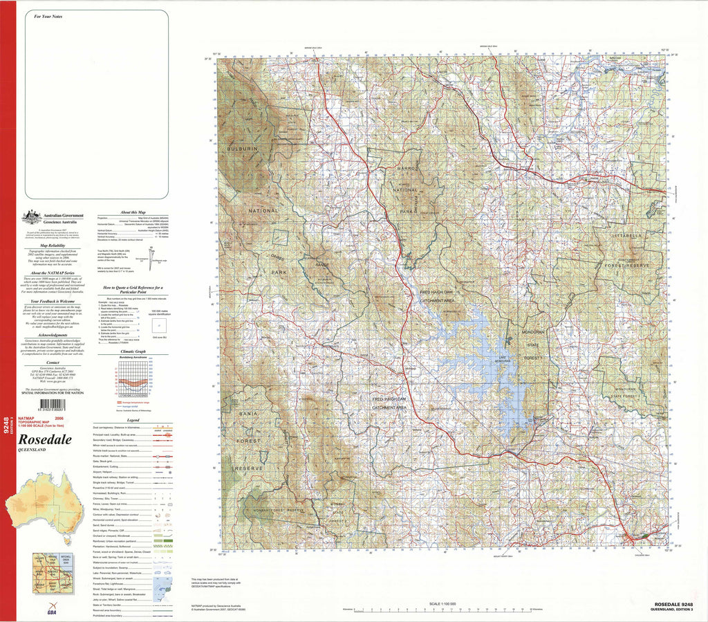 Buy 9248 Rosedale 1:100k Topographic Map