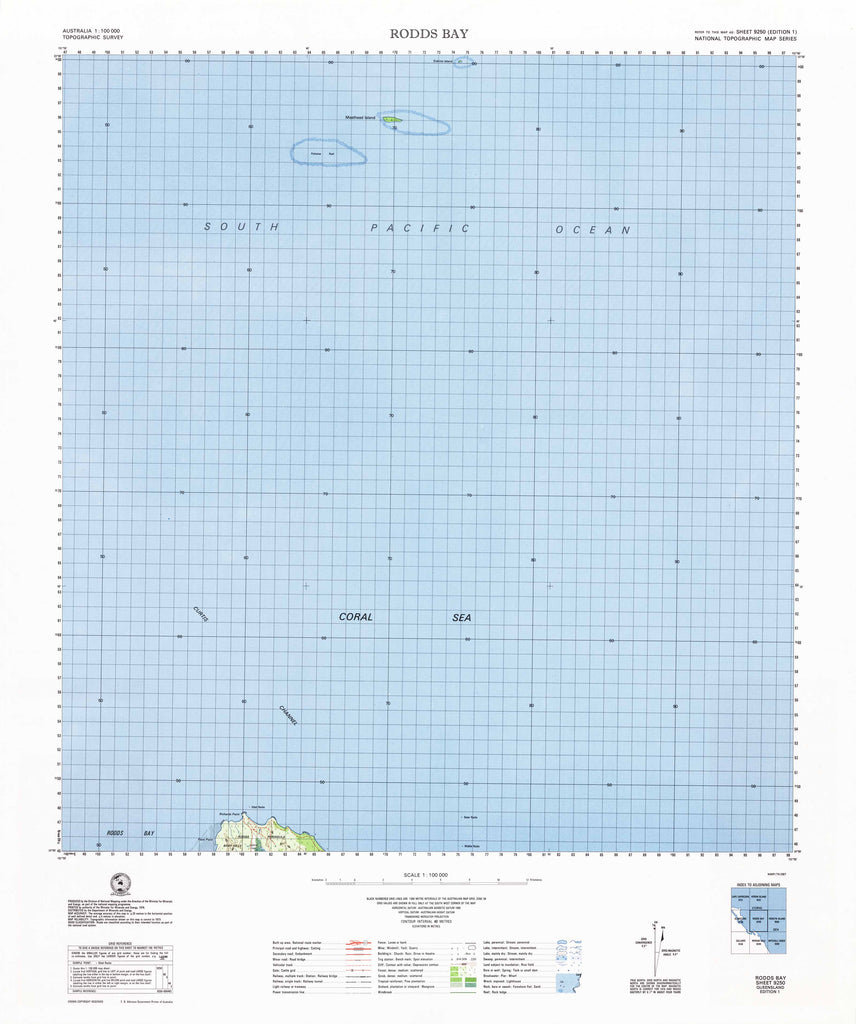 Buy 9250 Rodds Bay 1:100k Topographic Map