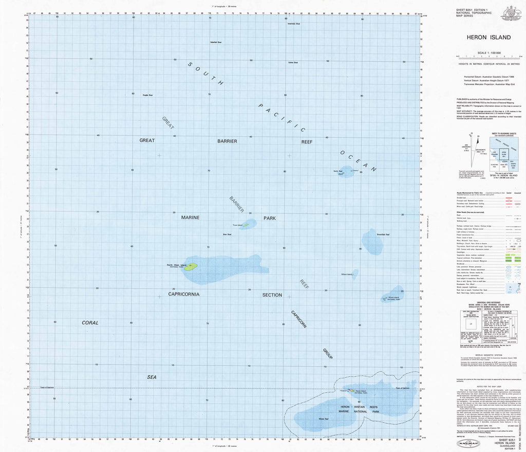 Buy 9251 Heron Island 1:100k Topographic Map