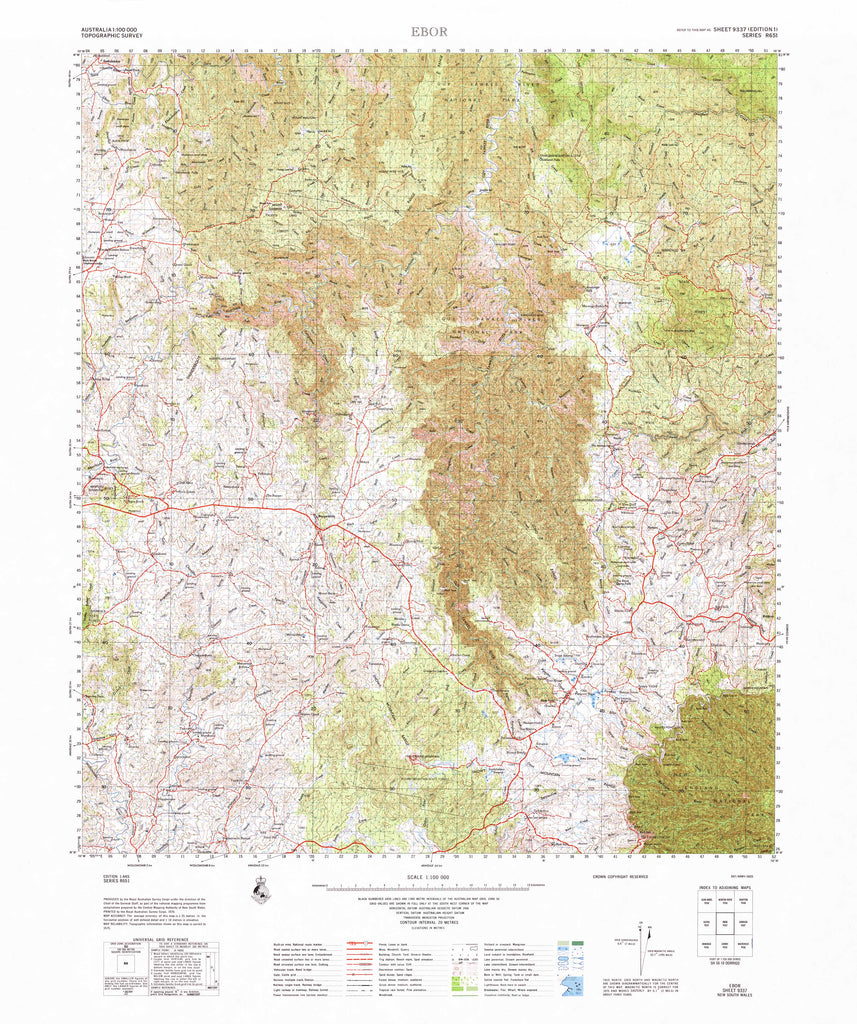 Buy 9337 Ebor 1:100k Topographic Map