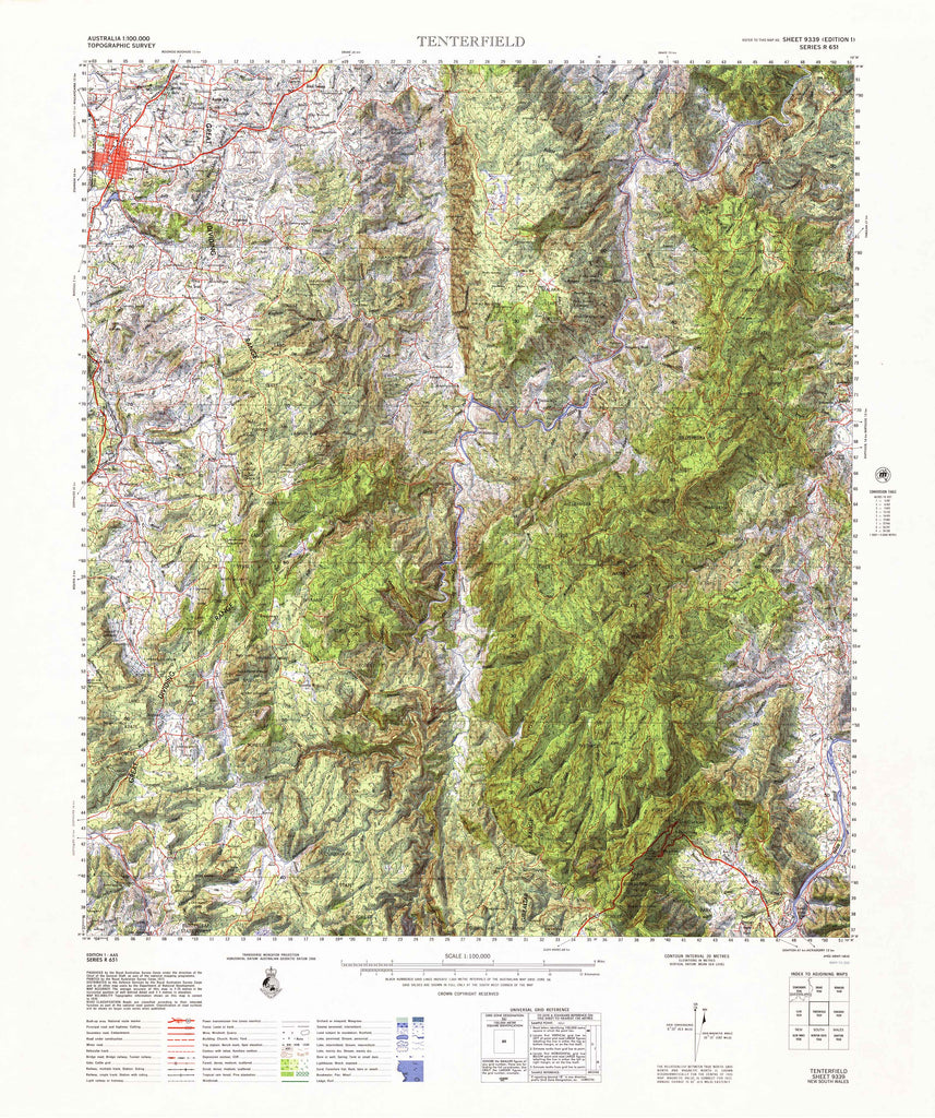 Buy 9339 Tenterfield 1:100k Topographic Map