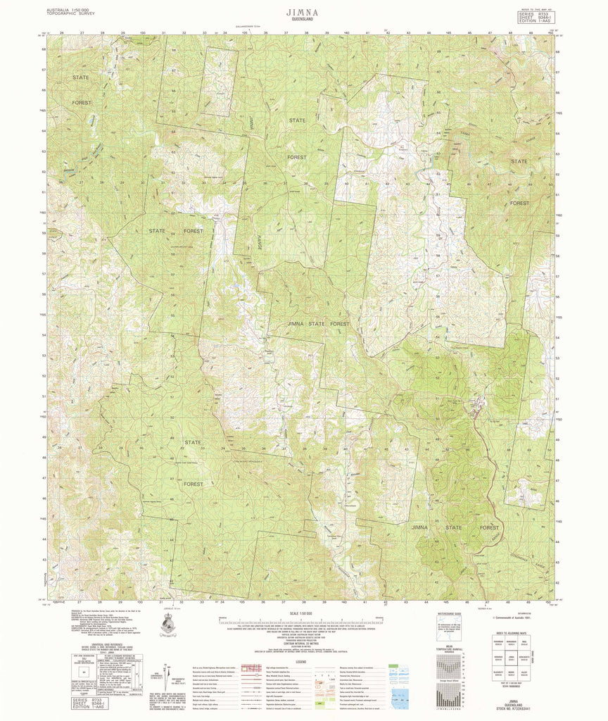 Buy 9344-1 Jimna 1:50k Topographic Map