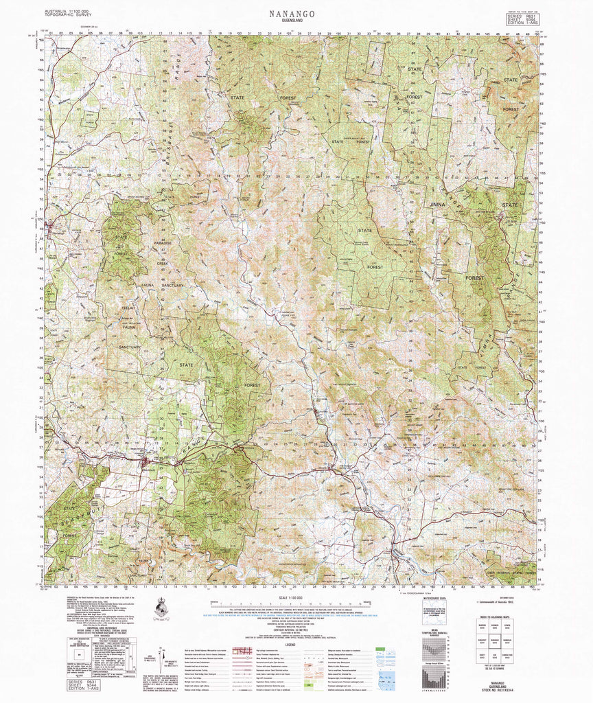 Buy 9344 Nanango 1:100k Topographic Map
