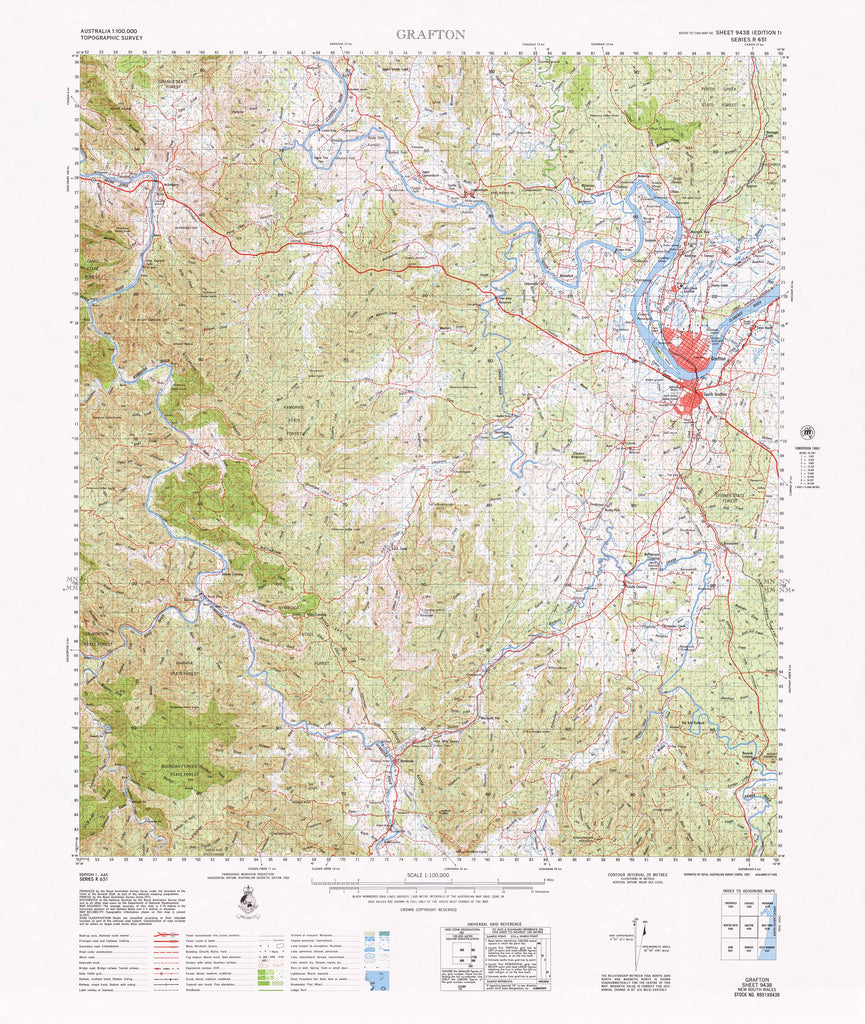 Buy 9438 Grafton 1:100k Topographic Map