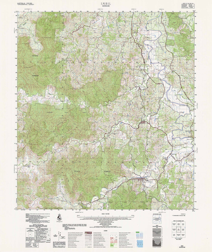 Buy 9445-3 Imbil 1:50k Topographic Map