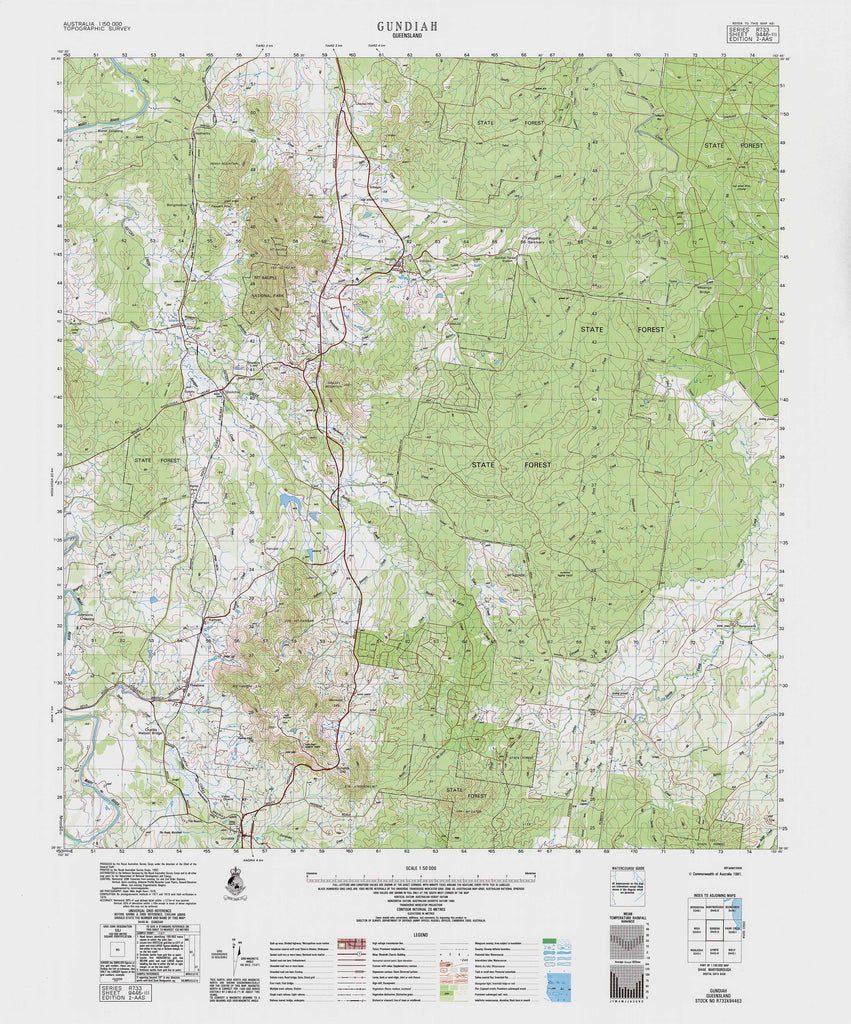 9446-3 Gundiah 1:50k Topographic Map | Mapworld