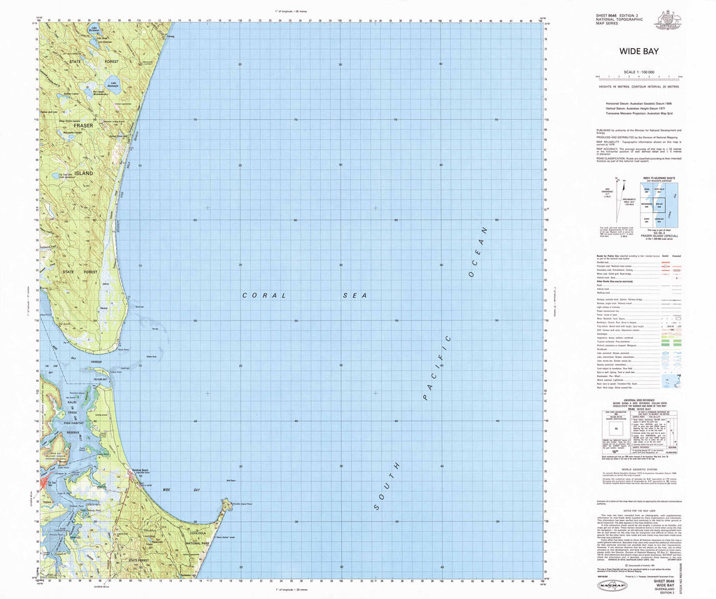 Buy 9546 Wide Bay 1:100k Topographic Map