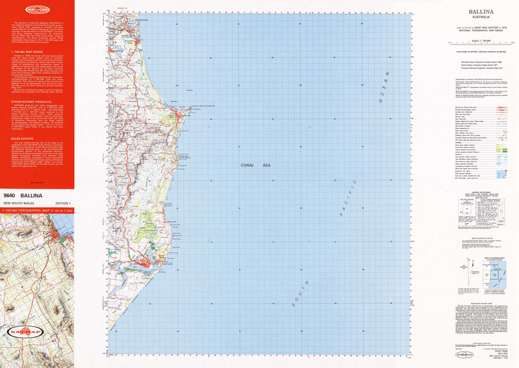 9640 Ballina 1:100k Topographic Map | Mapworld