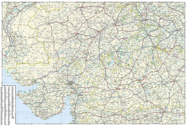 India North West National Geographic Folded Map