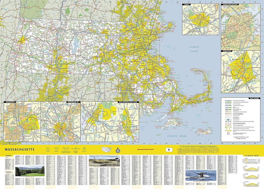Massachusetts National Geographic Folded Map