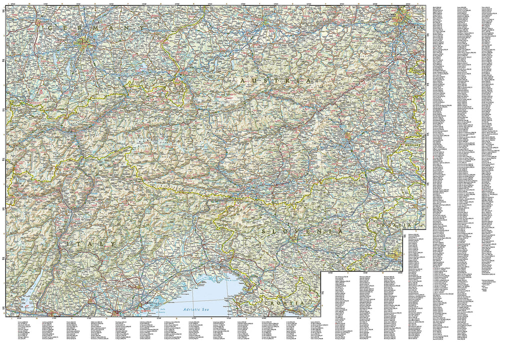 The Alps - Alpine Countries National Geographic Folded Map