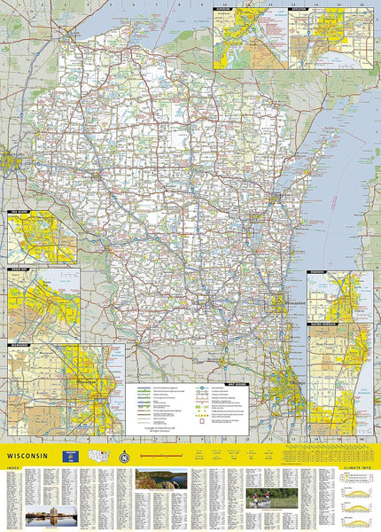 Wisconsin State National Geographic Folded Map