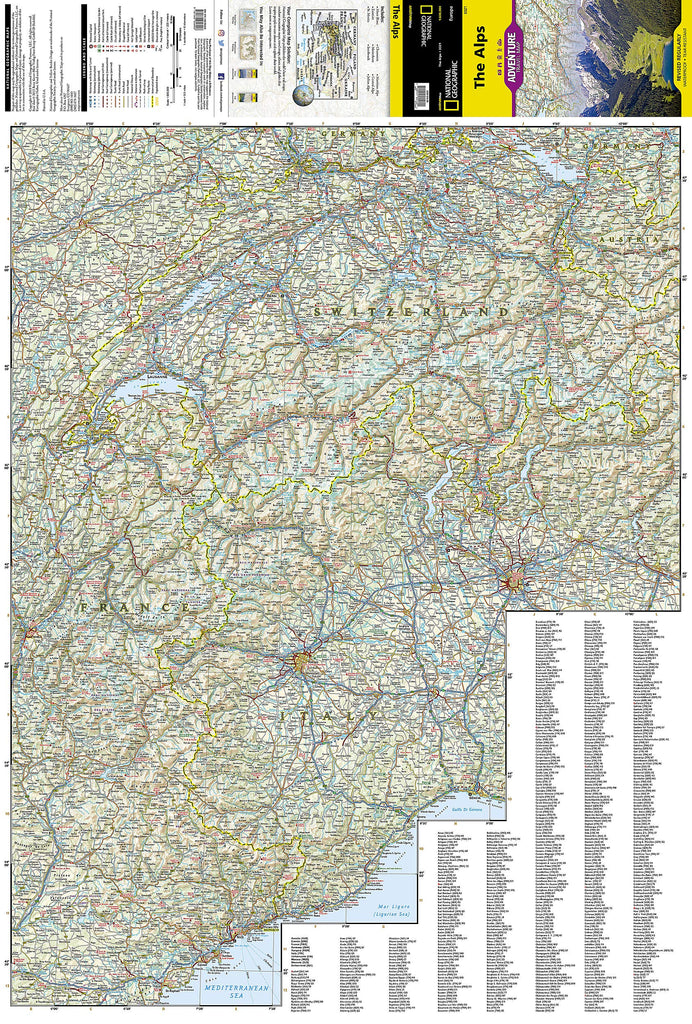 The Alps - Alpine Countries National Geographic Folded Map