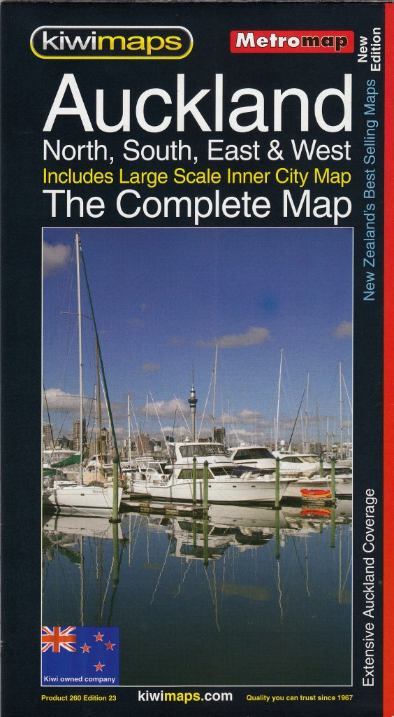 Auckland Complete New Zealand Kiwimaps Folded Map