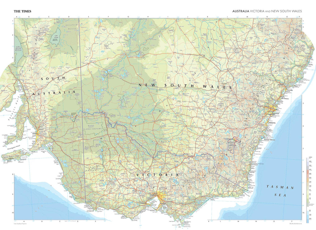Australia NSW & Victoria Wall Map from The Times