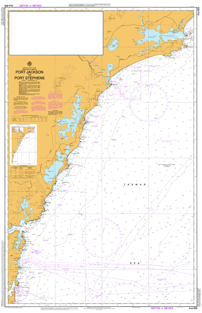 AUS 809 - Port Jackson to Port Stephens Nautical | Mapworld