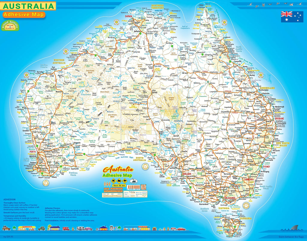 Australia Sticker Map by Quality Publishing | Mapworld