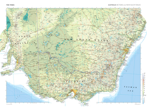 Australia NSW & Victoria Wall Map from The Times