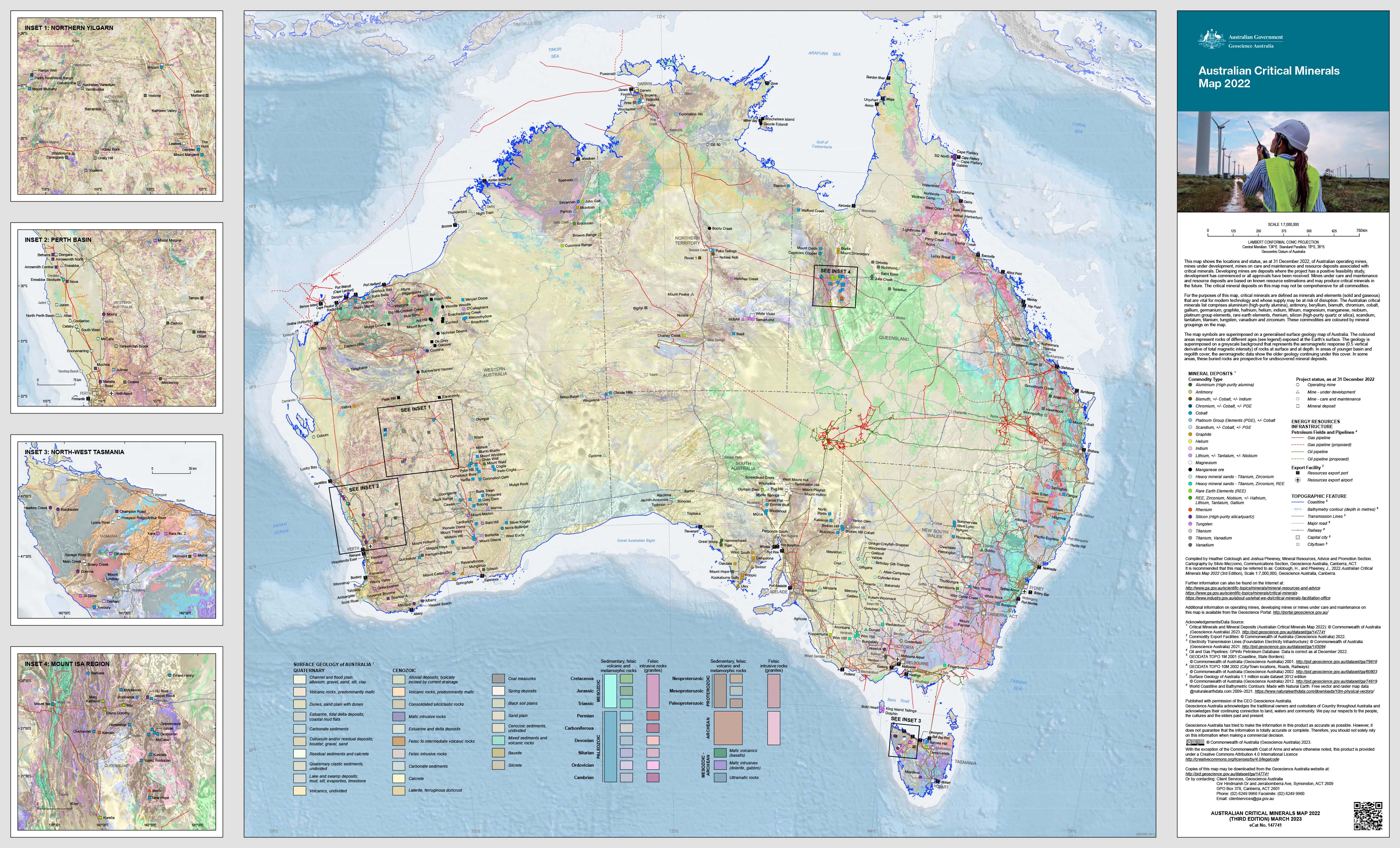 Australian Critical Minerals Wall Map 2022 | Shop Mapworld