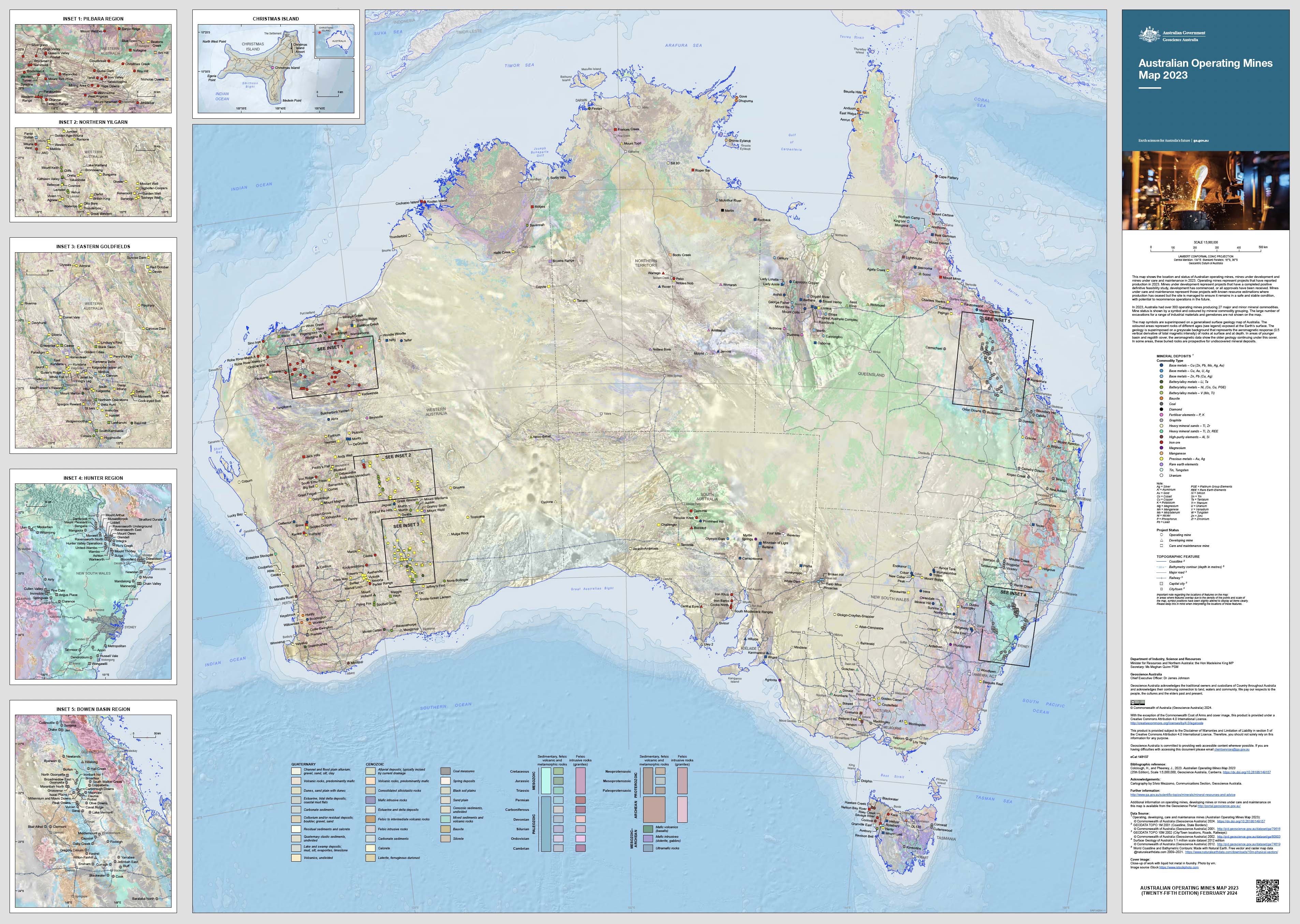 Australian Operating Mines Map 2022 | Shop Mapworld