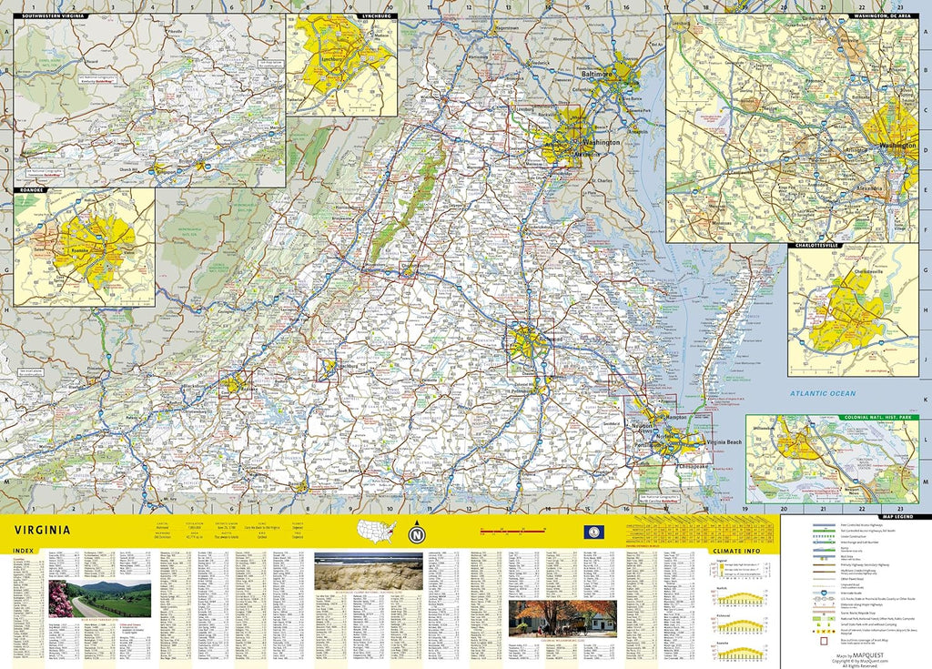 Geographic map of virginia