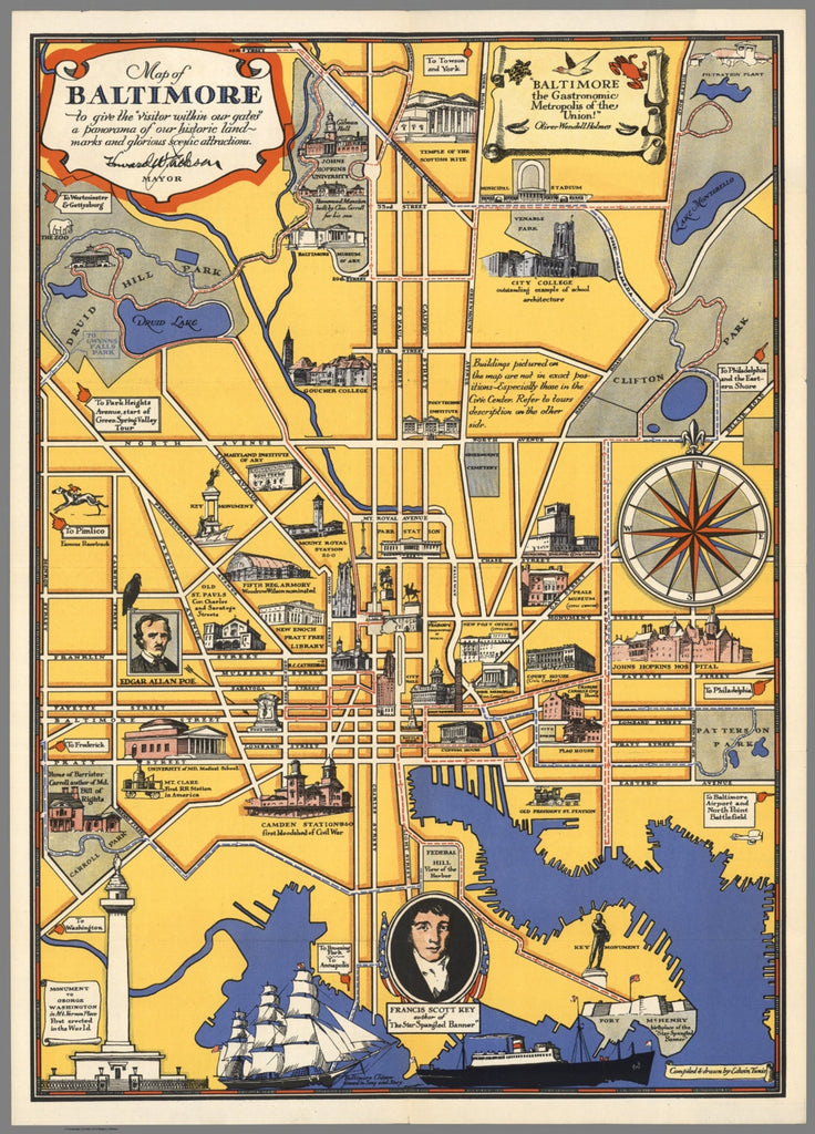 Baltimore Pictorial Wall Map | Mapworld