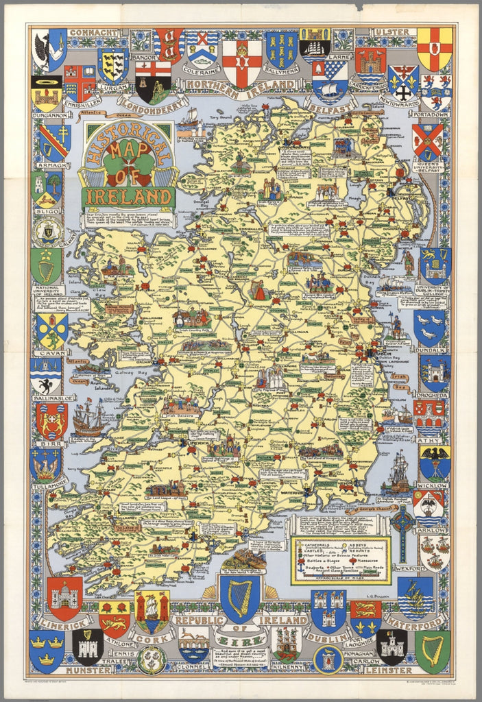 Ireland Historical Pictorial Wall Map | Mapworld