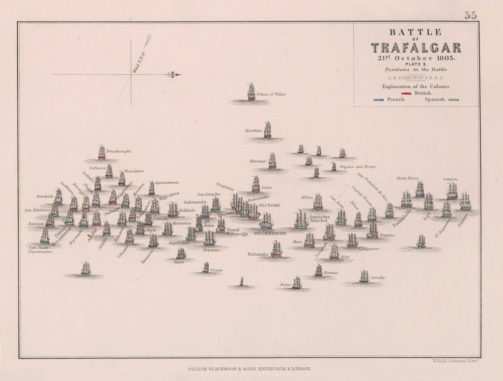 Battle of Trafalgar, 21 October 1805, (Plate 2) | Mapworld