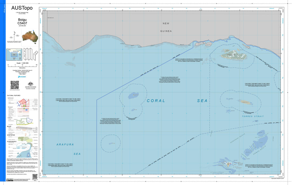 Boigu C5407 AUSTopo 1:250,000 Map