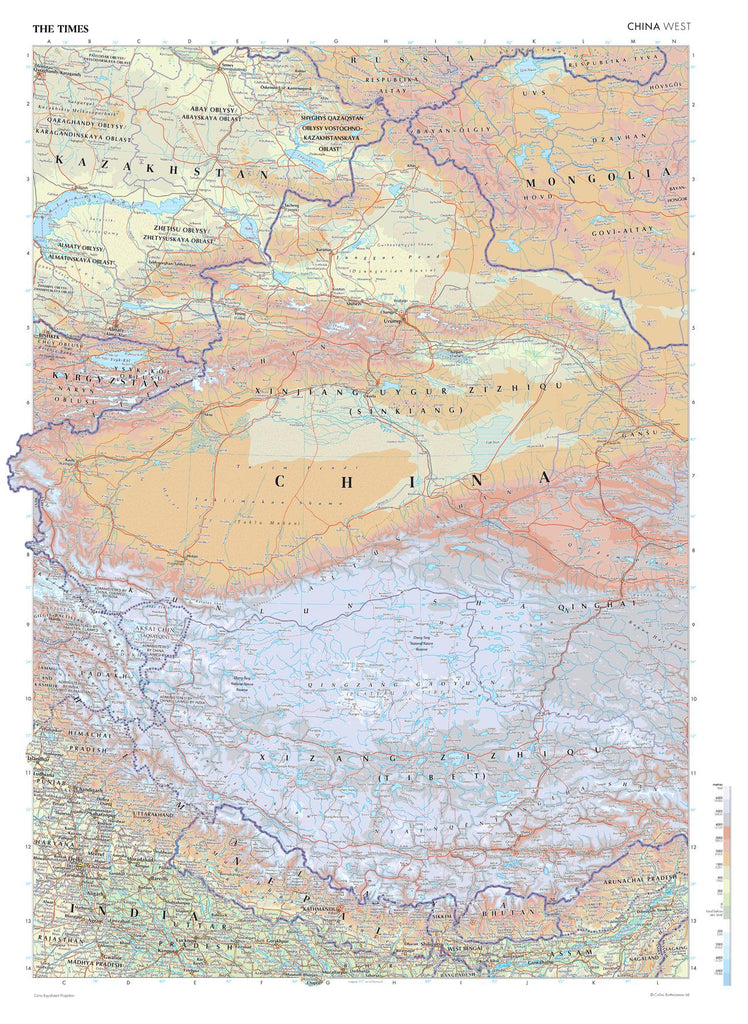 China West Wall Map from The Times | Mapworld