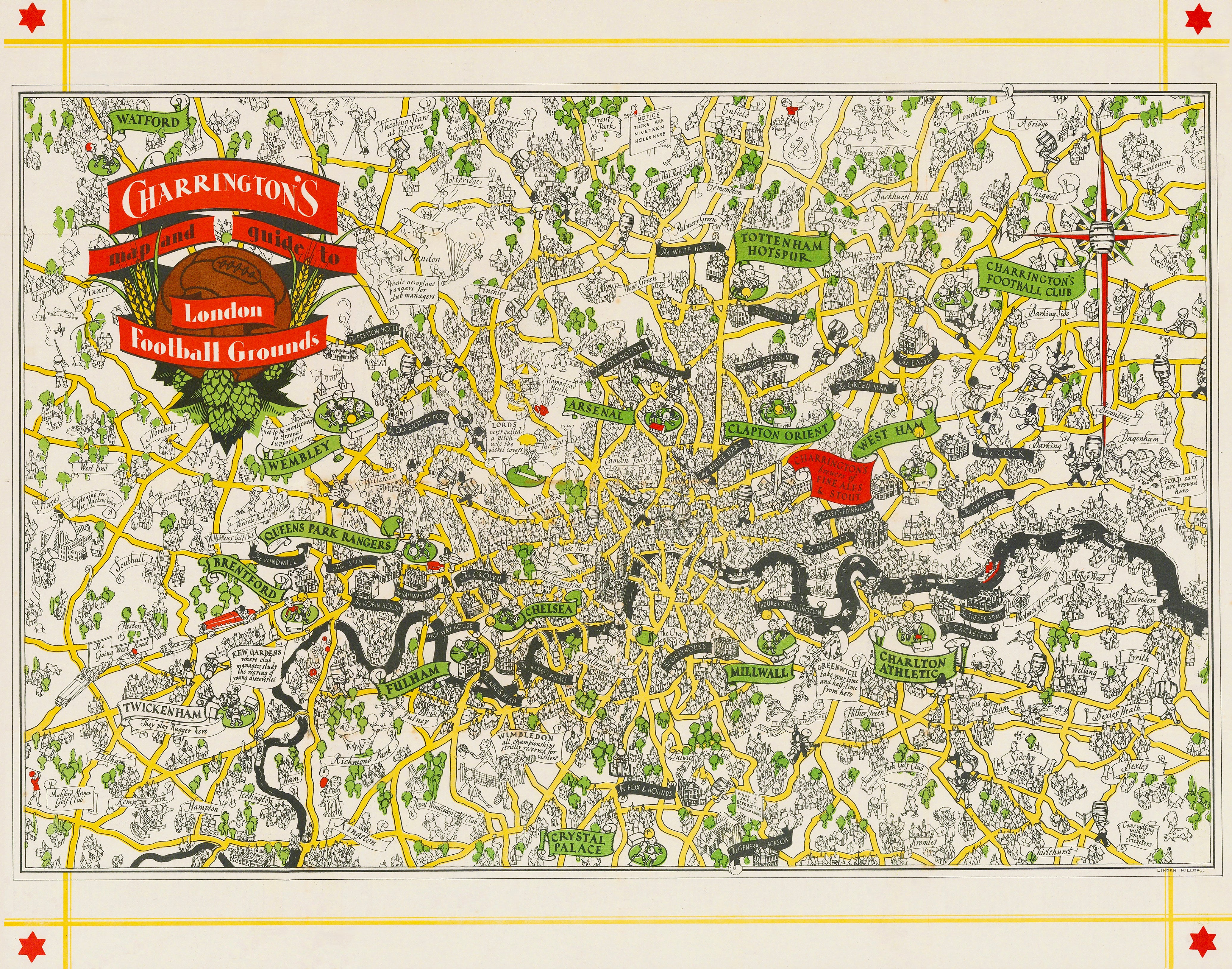 Charrington's Map & Guide to London Football | Mapworld