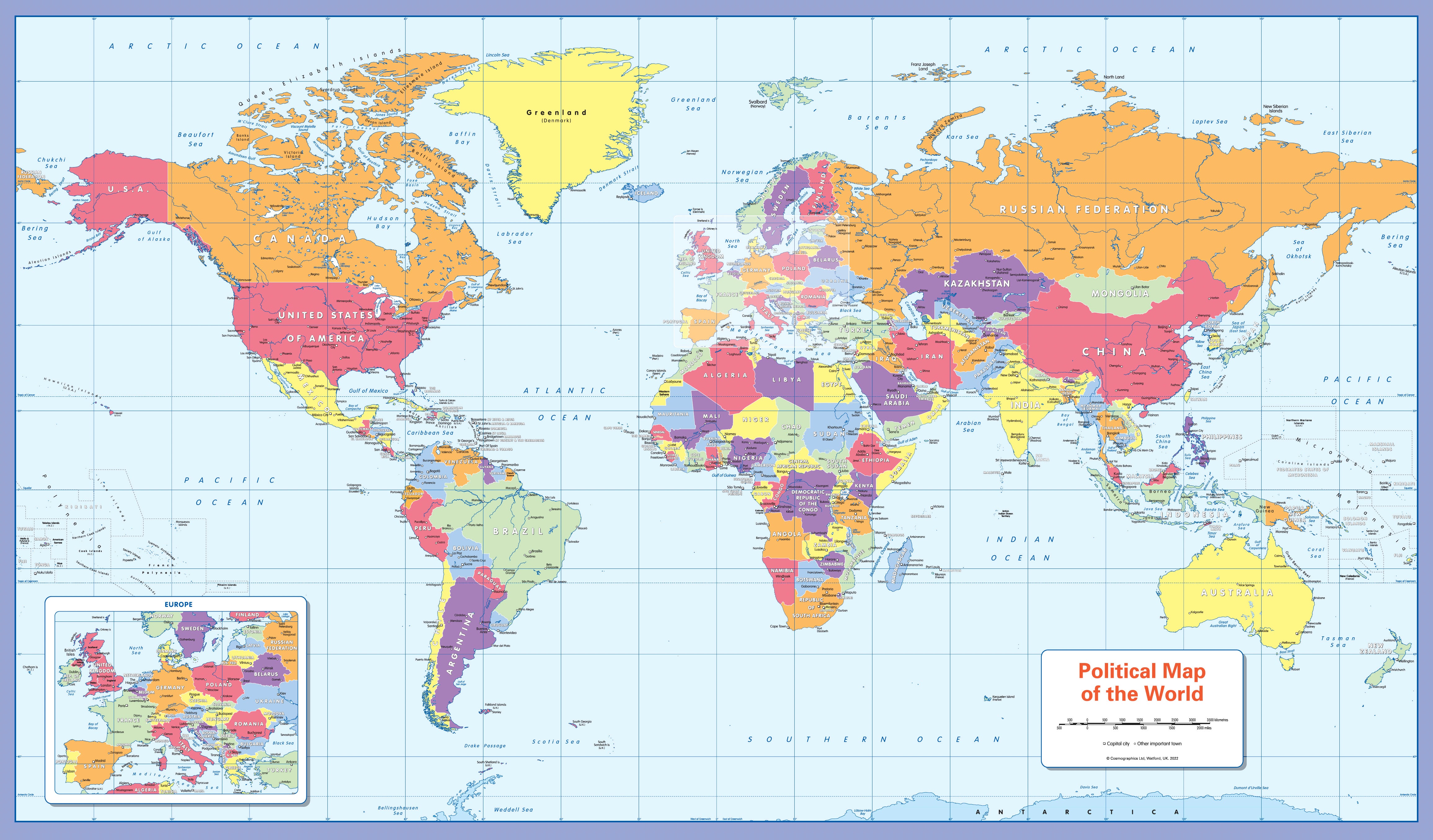 Children's Political World Map for the Colour | Mapworld