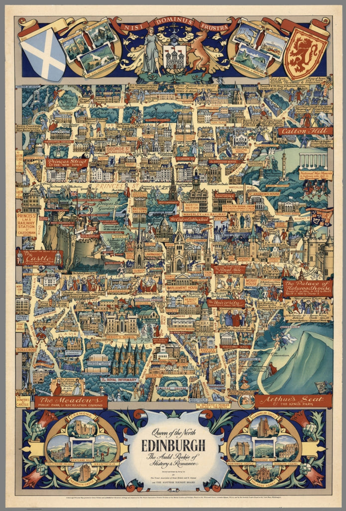 Edinburgh Historical Pictorial Wall Map | Shop Mapworld