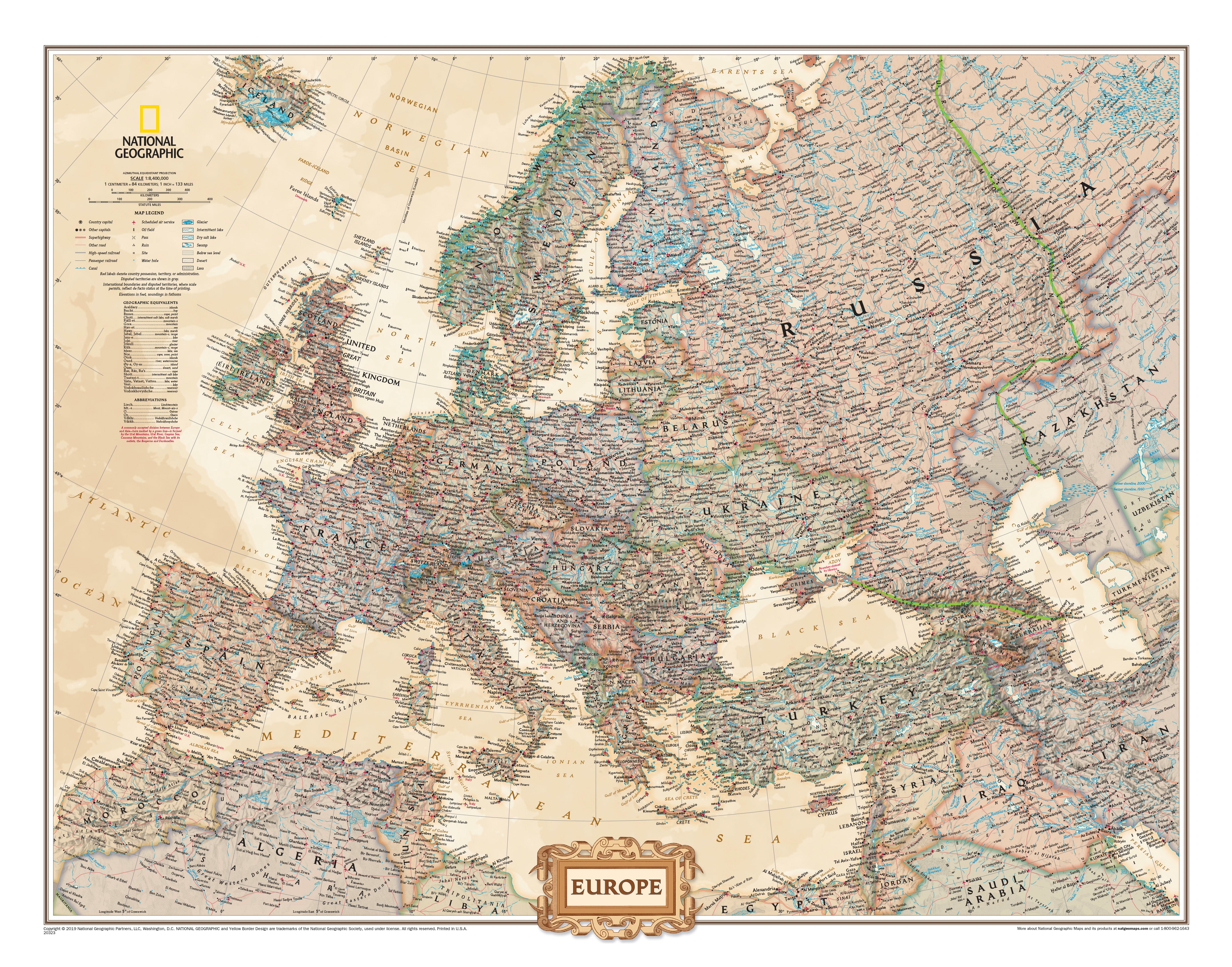 Classic Europe Map Wall Europe Wall Maps Geographica