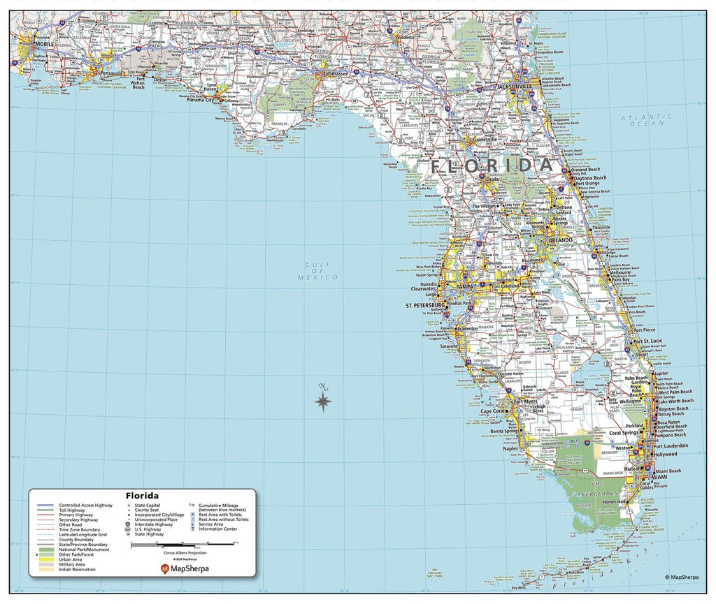 Florida State Wall Map