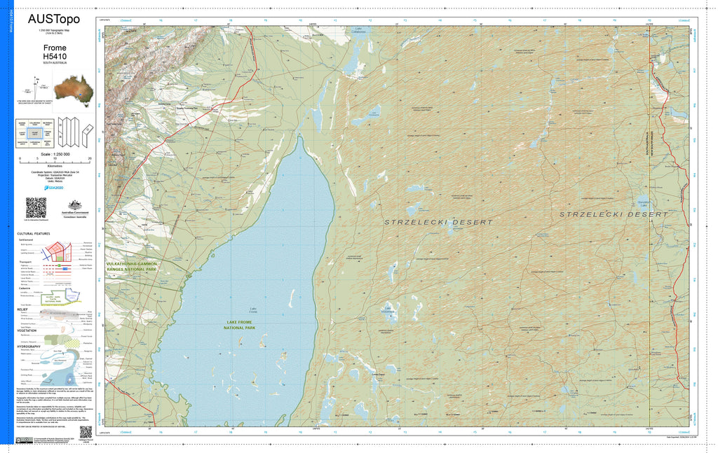 Frome H5410 AUSTopo 1:250,000 Map