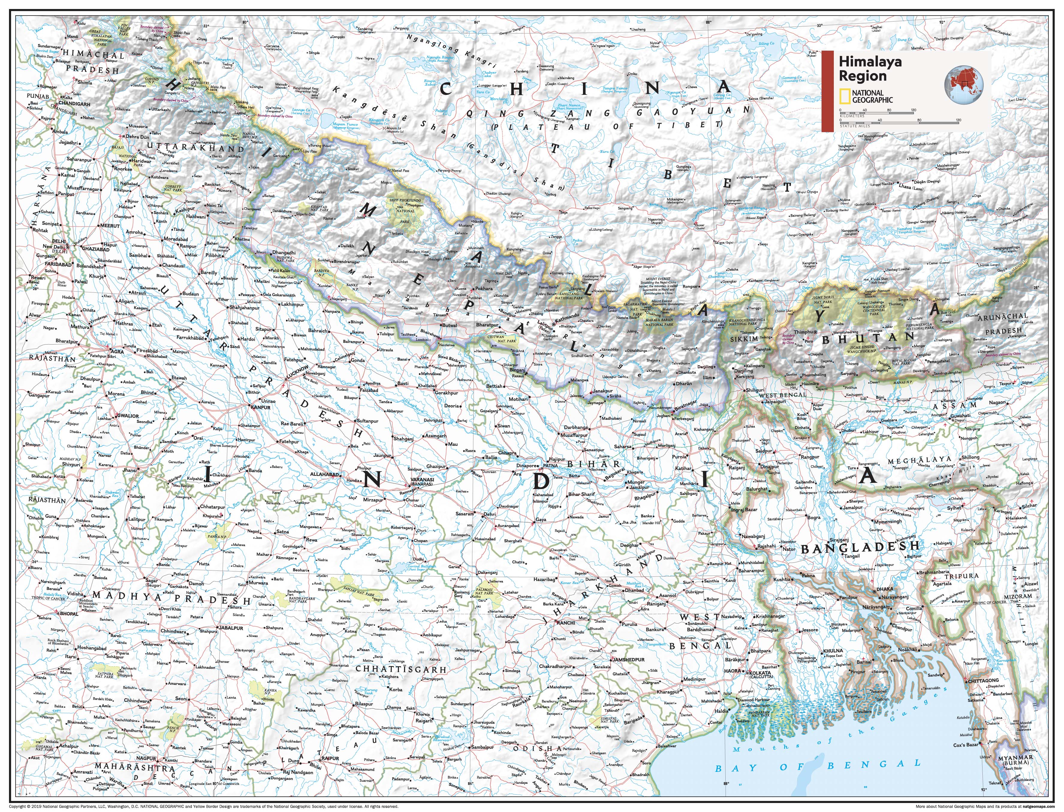 Himalayan Mountains Location On World Map World Map Mountains