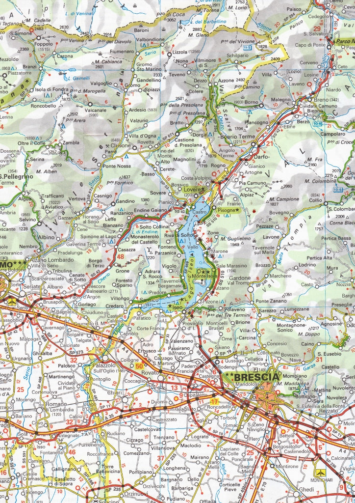 Italian Lakes Tourist Map Michellin | Mapworld