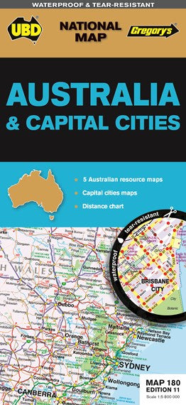 Australia 180 Large Paper Folded Map – UBD | Mapworld