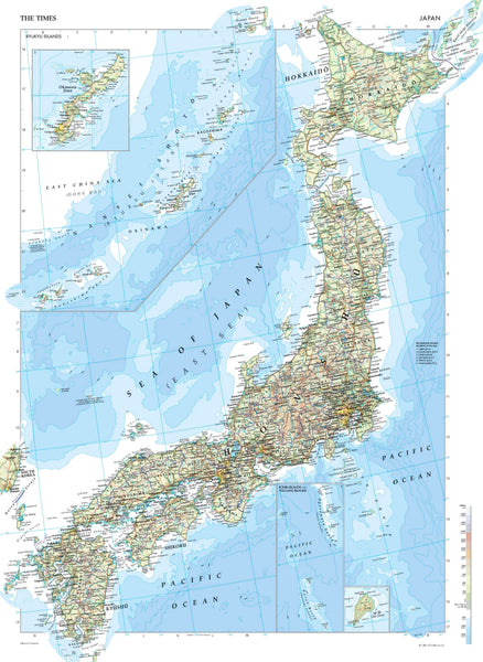 Japan Wall Map from The Times