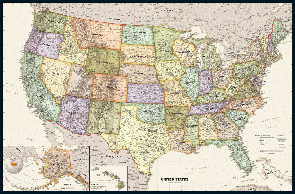 Legacy USA Wall Map 1270 x 838mm | Shop Mapworld